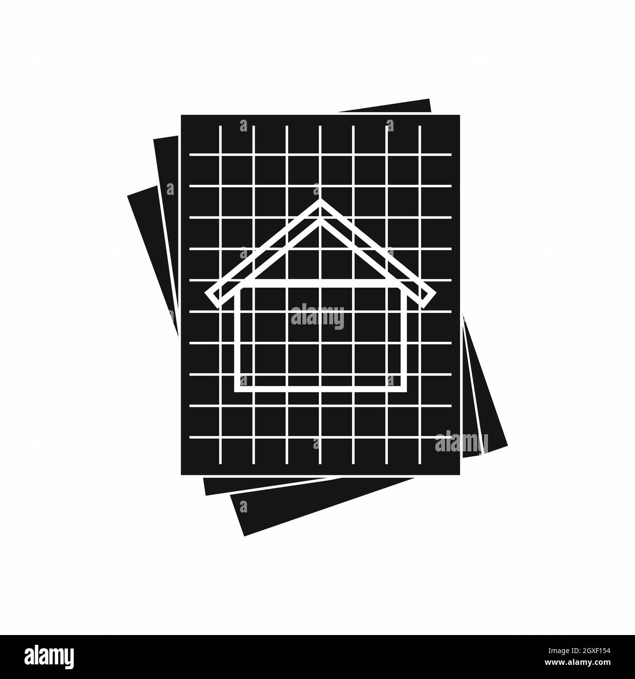House blueprint icon in simple style isolated on white background Stock ...
