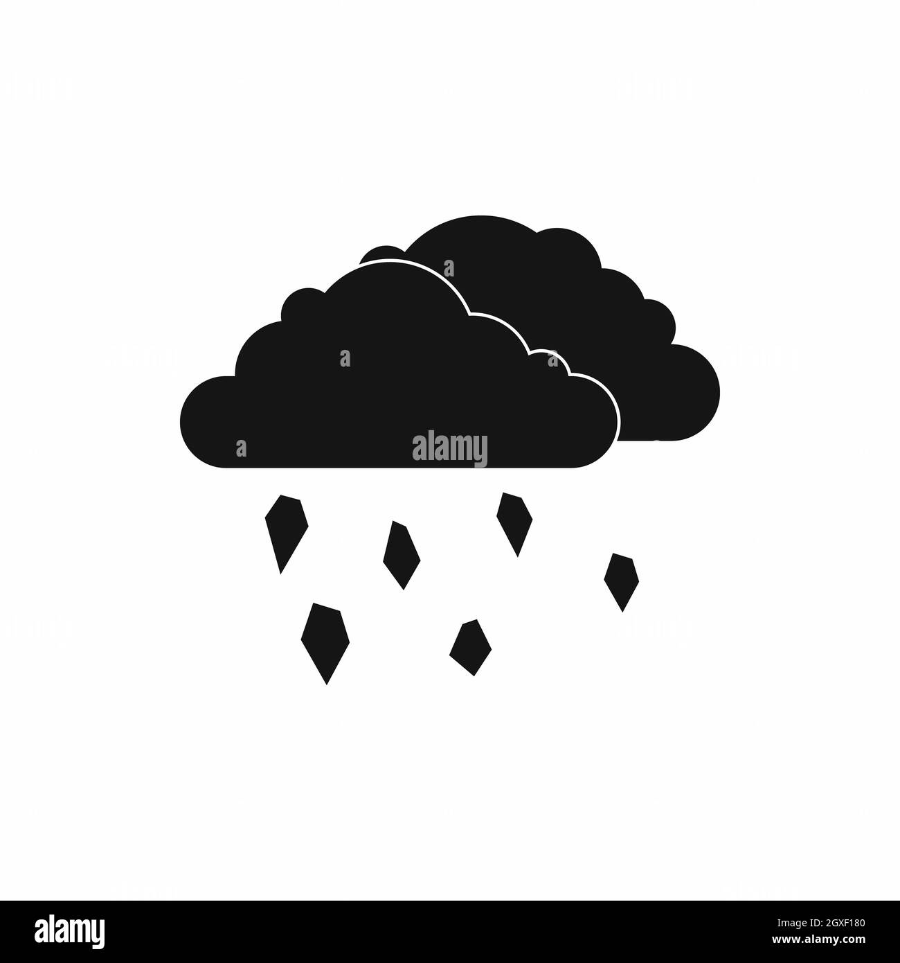 Clouds and hail icon in simple style isolated on white background Stock ...