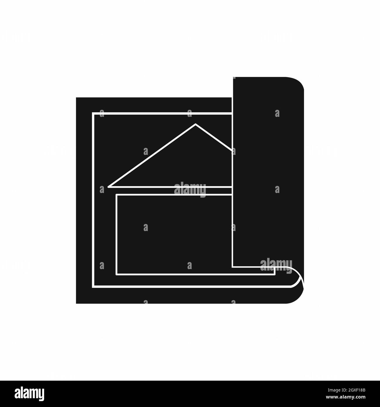 Building plan icon in simple style isolated on white background Stock ...
