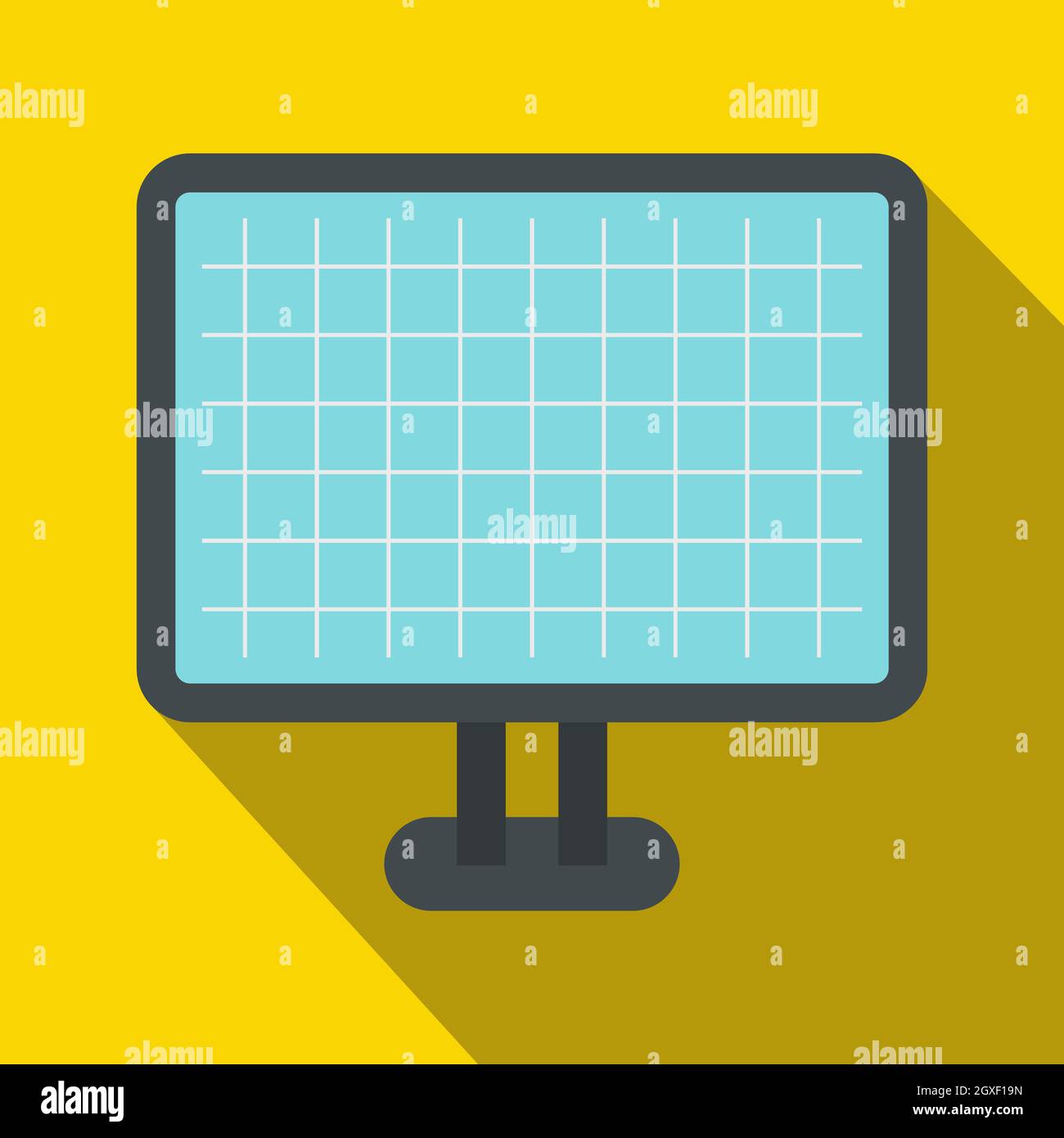 Computer monitor with the program for architecture icon in flat style ...