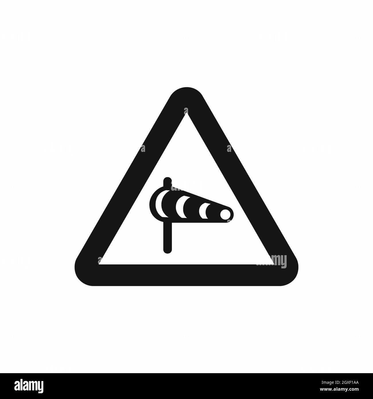 Sign warning about cross wind from the left icon in simple style ...