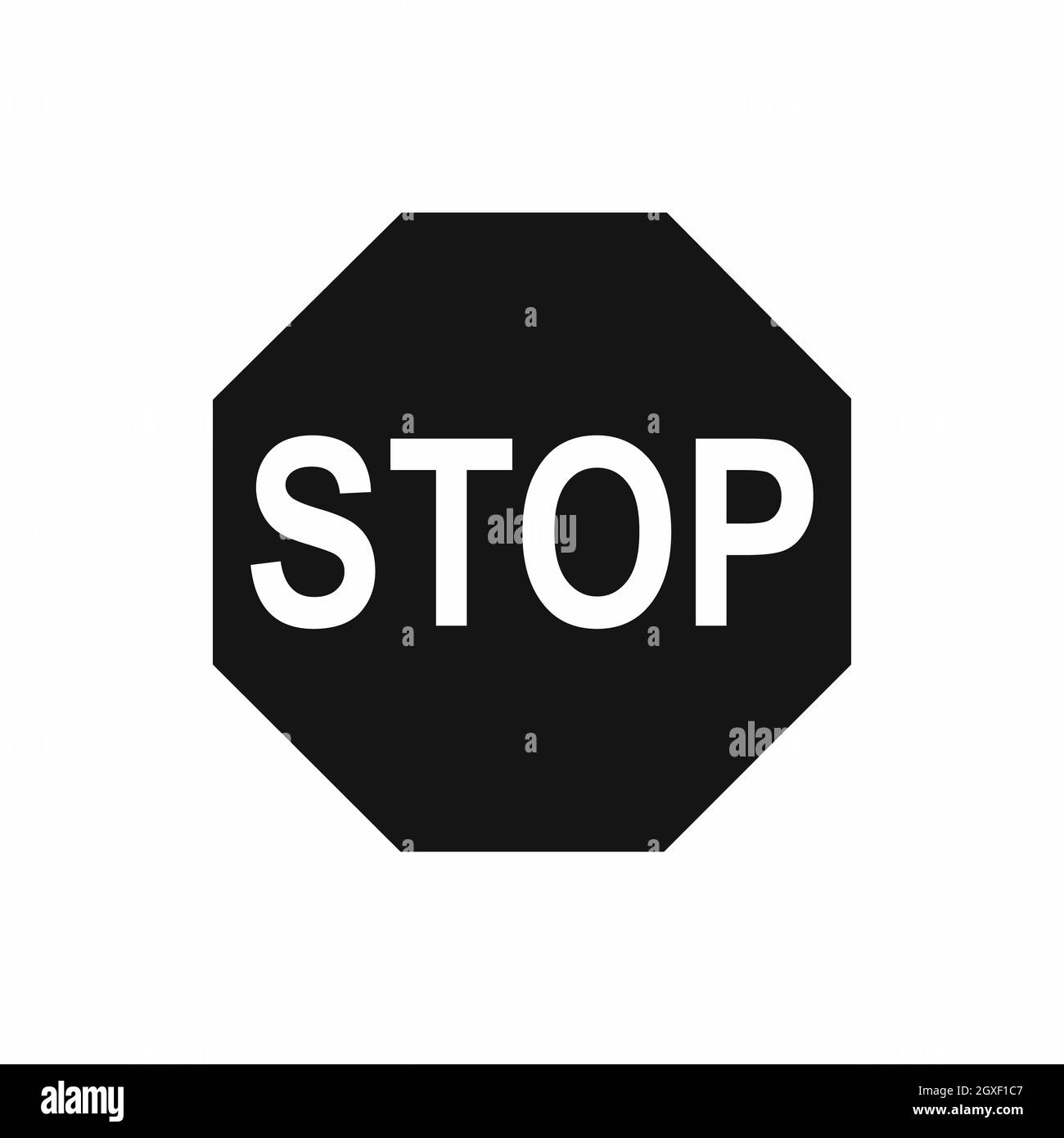 Stop sign icon in simple style isolated on white background Stock Photo ...