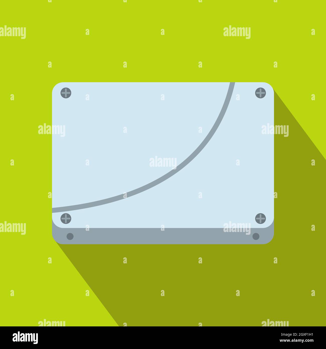 Database icon in flat style on a green background Stock Photo - Alamy