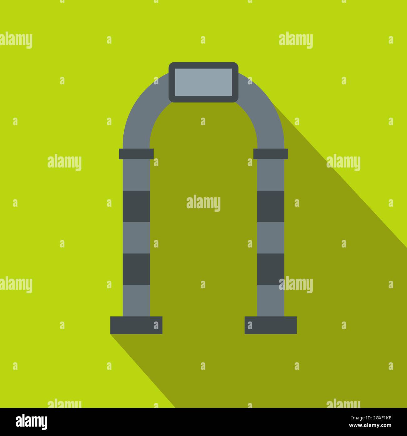 Gray arch icon in flat style with long shadow. Construction and ...
