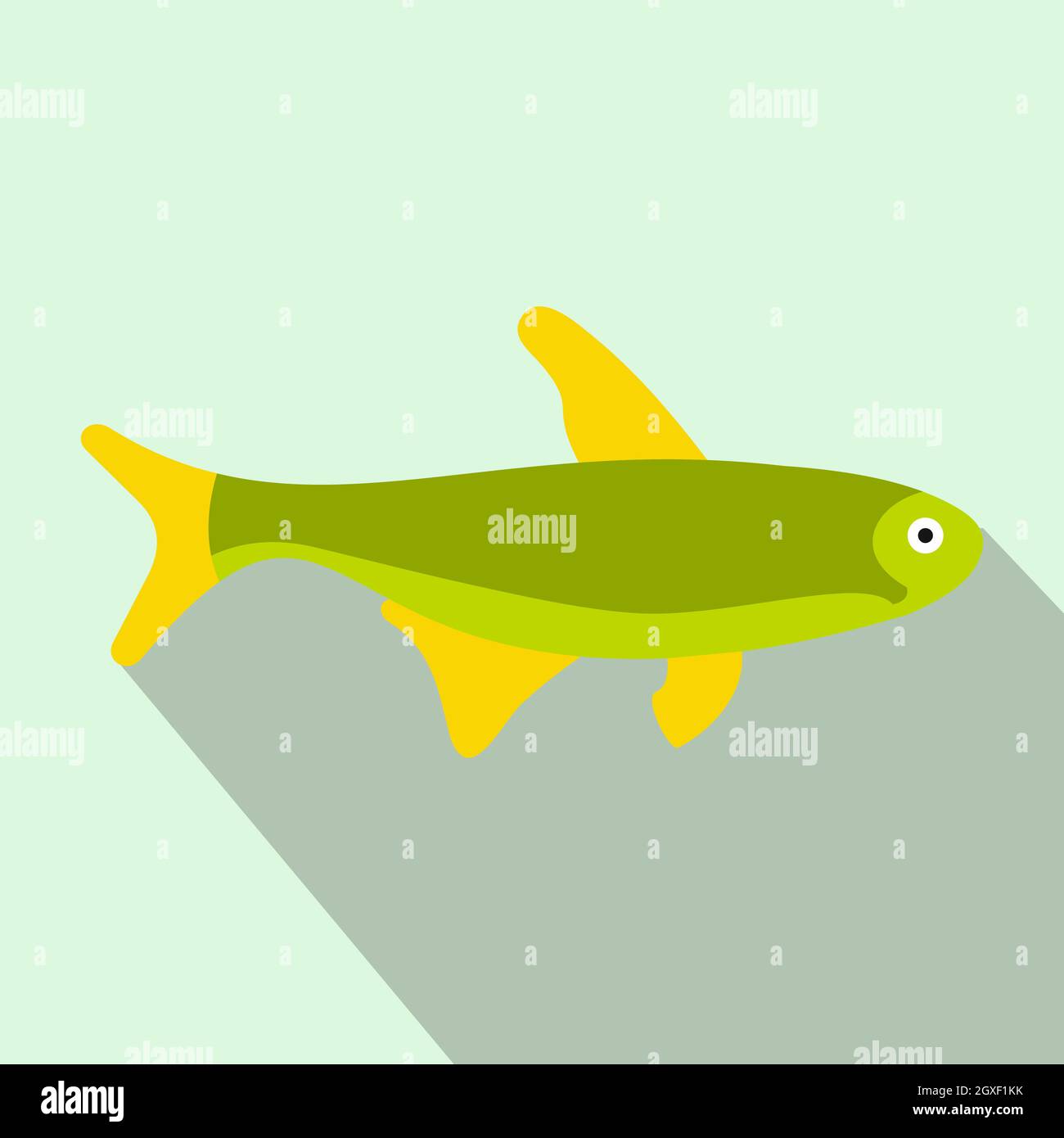 Trout fish icon in flat style with long shadow. Sea and ocean symbol ...