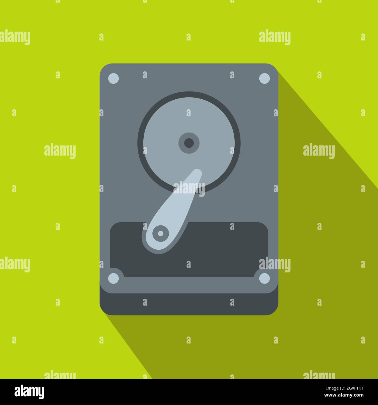 HDD icon in flat style on a green background Stock Photo - Alamy