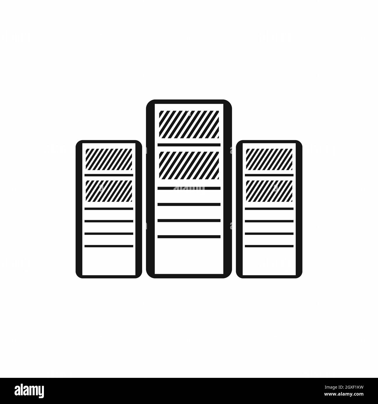 Database servers icon in simple style isolated on white background ...