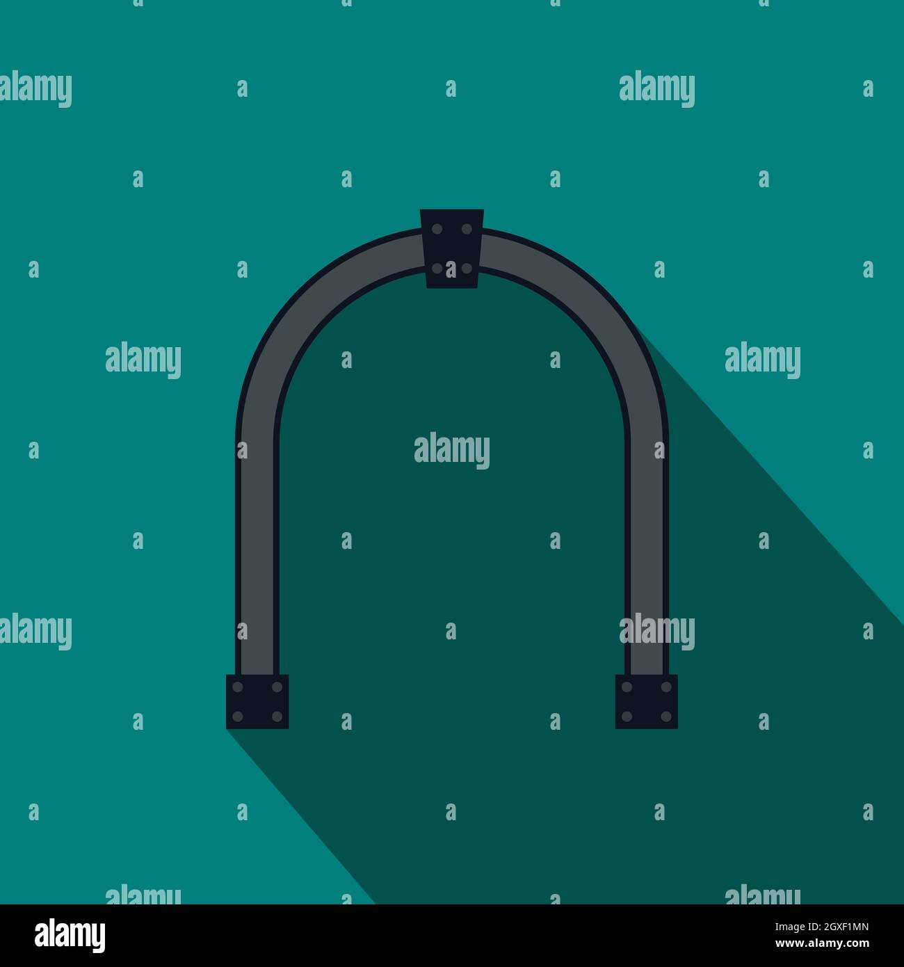 Steel arch icon in flat style with long shadow. Construction and ...