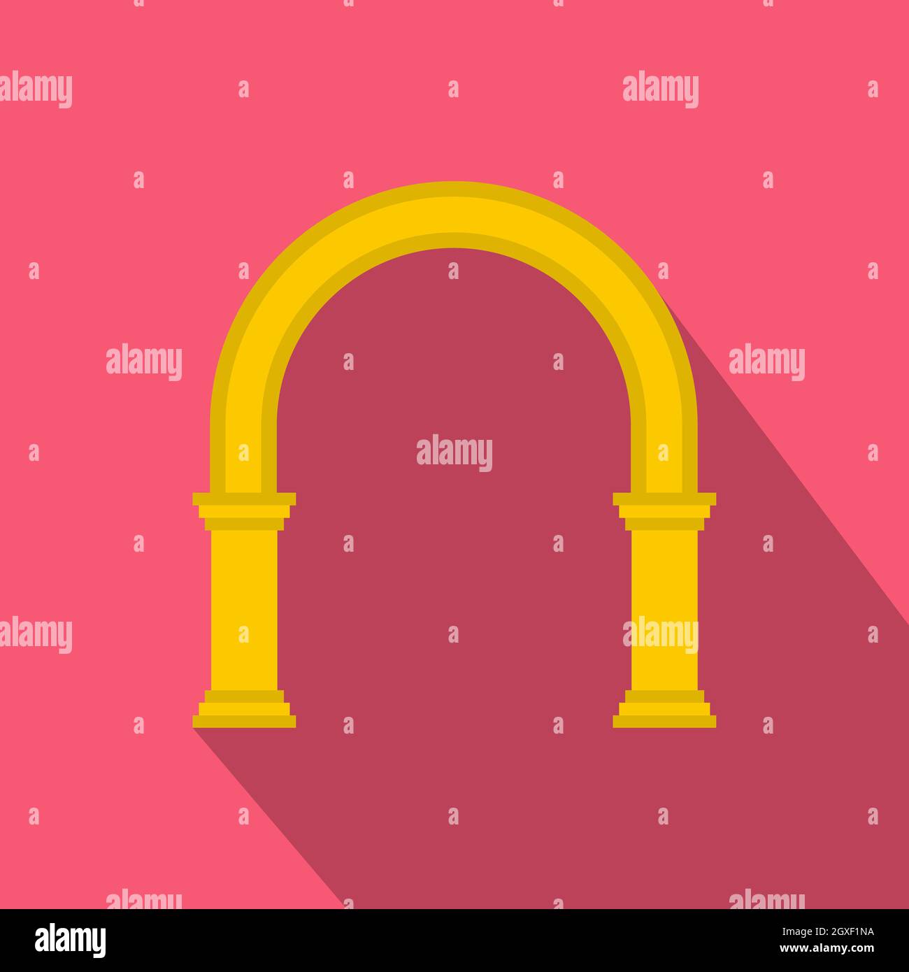 Classic arch icon in flat style with long shadow. Construction and ...