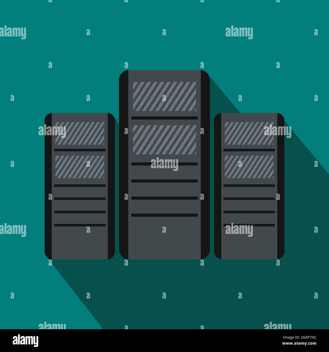 Database servers icon in flat style on a blue background Stock Photo ...