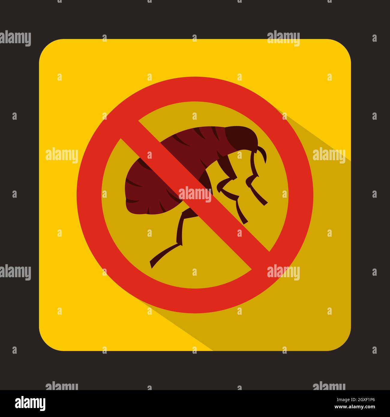 Etching insect icon in flat style with long shadow. Parasites symbol ...
