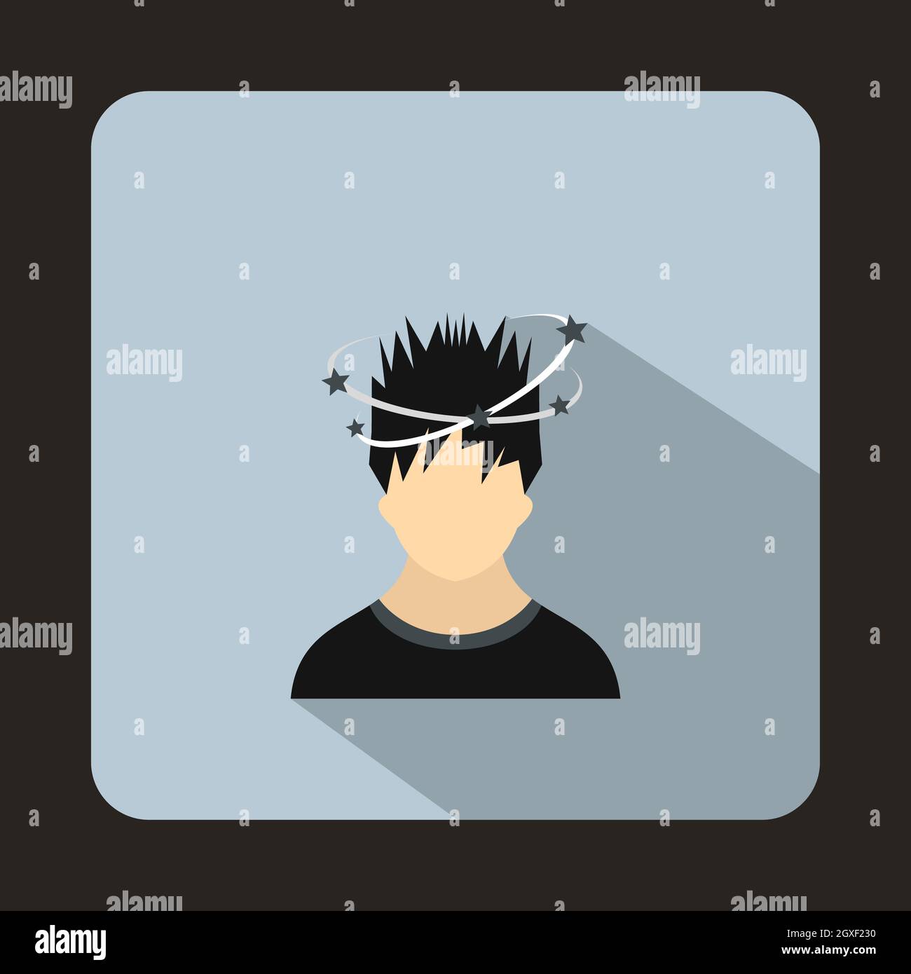 Man with dizziness icon in flat style on a light blue background Stock ...