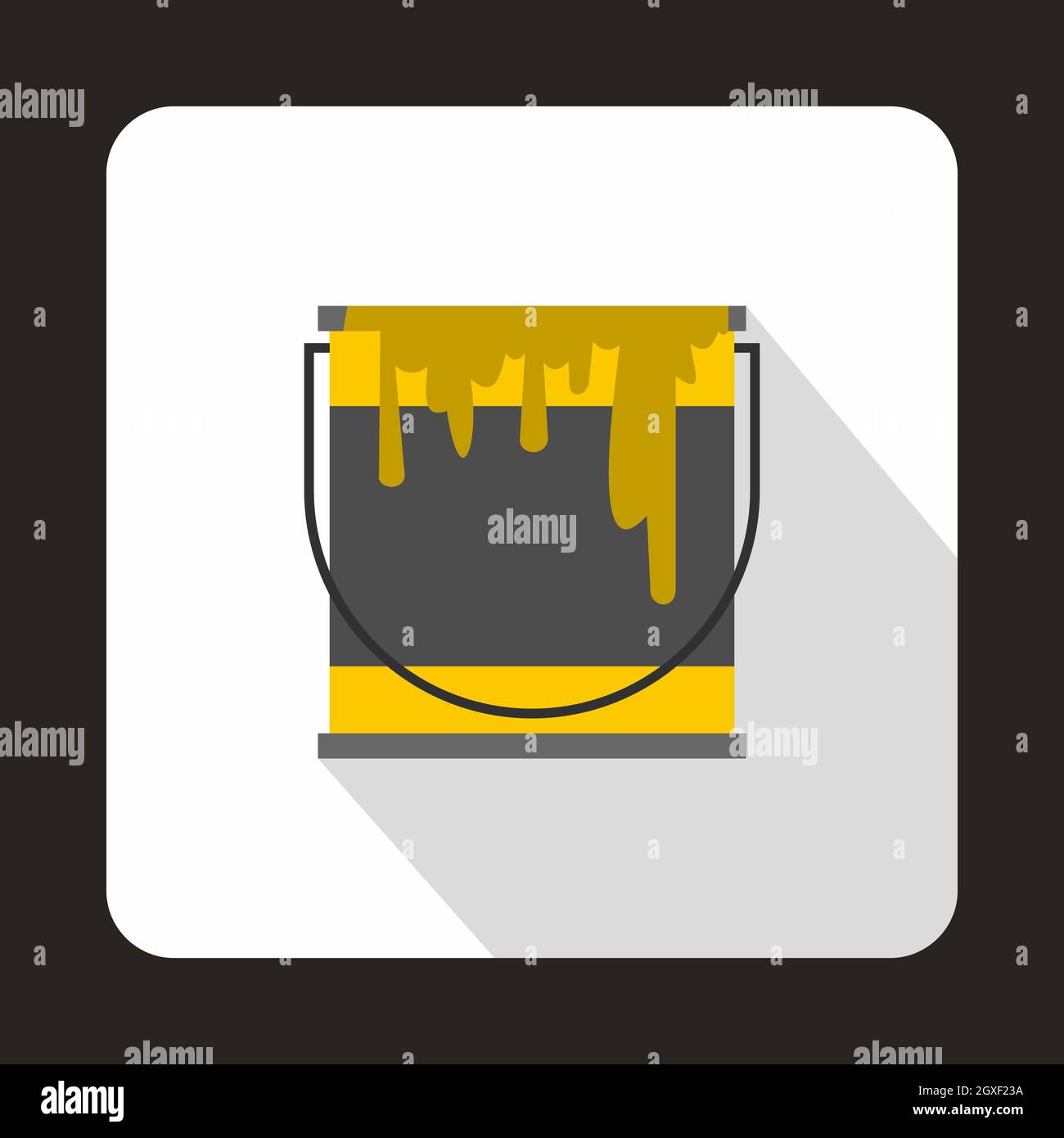 Yellow paint can icon in flat style on a white background Stock Photo ...