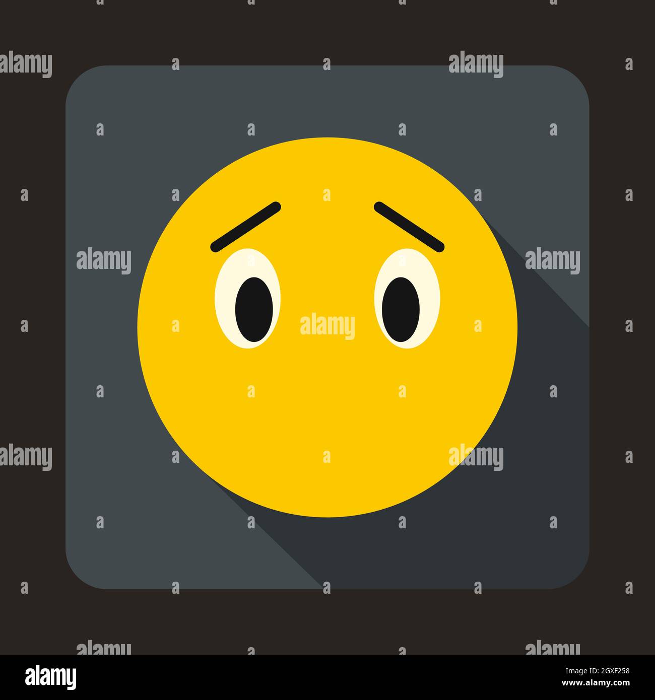 Emoticon without mouth icon in flat style on a gray background Stock ...