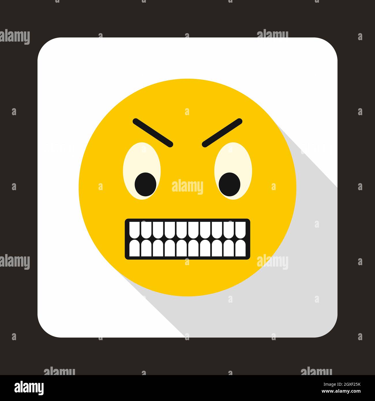 Angry emoticon icon in flat style on a white background Stock Photo - Alamy