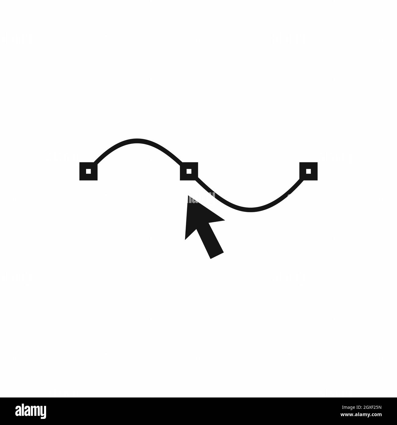 Drawing the curve icon in simple style isolated on white background ...