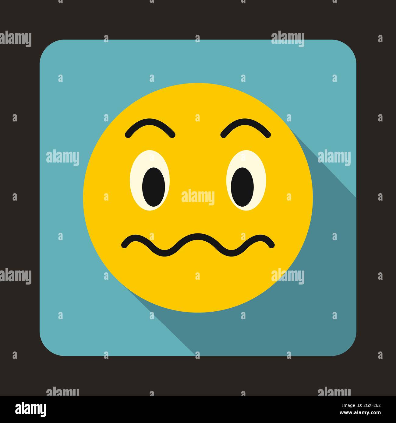 Suspicious emoticon icon in flat style on a blue background Stock Photo ...