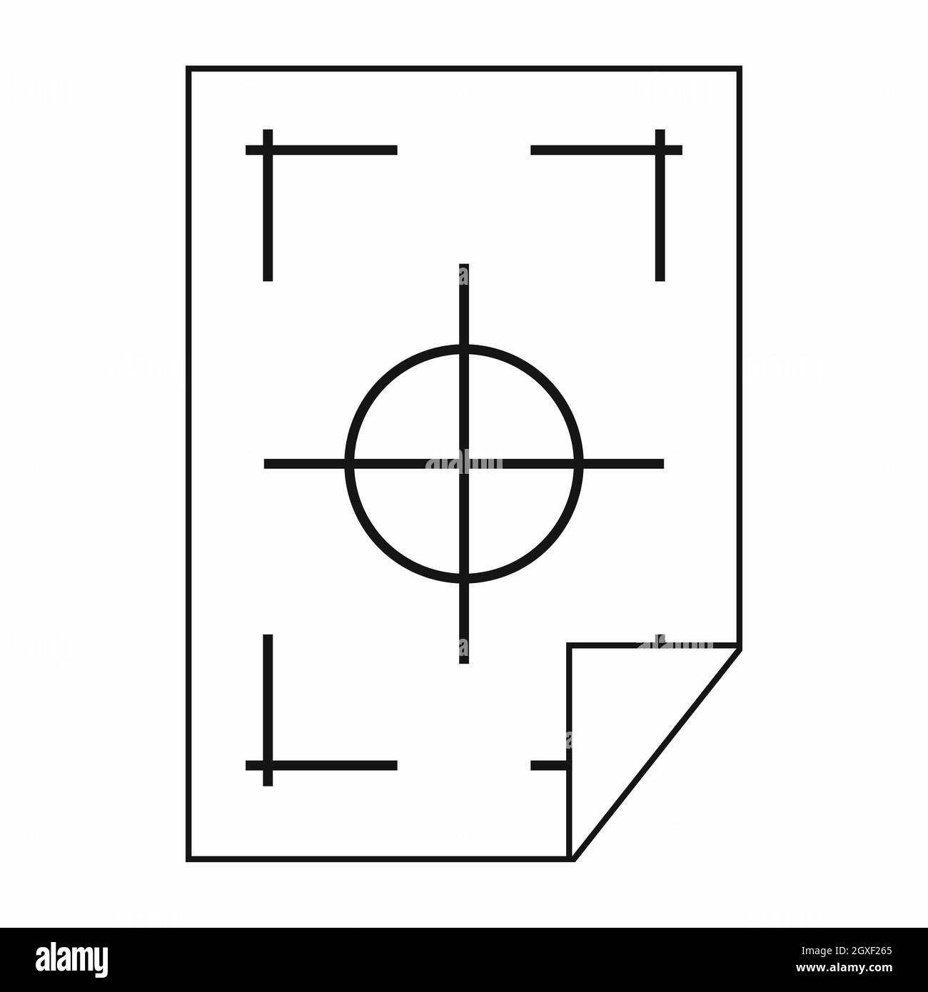 Printer marks on a paper icon in simple style isolated on white ...