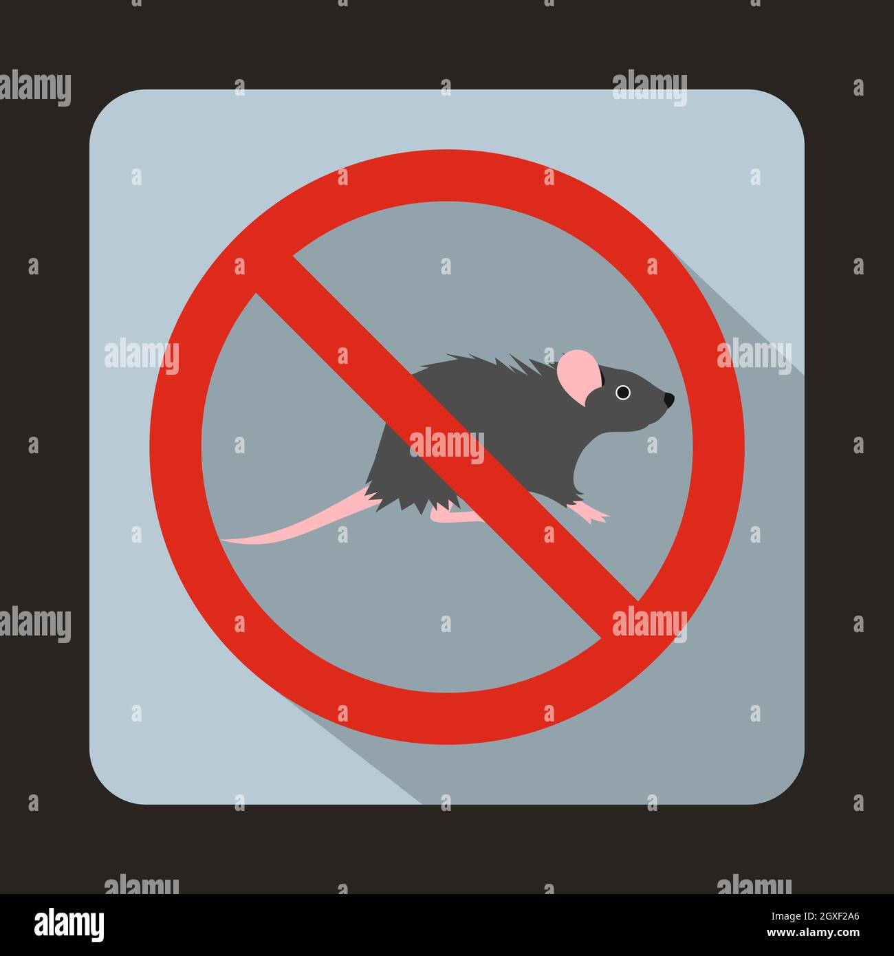 No rats sign icon in flat style on a light blue background Stock Photo ...
