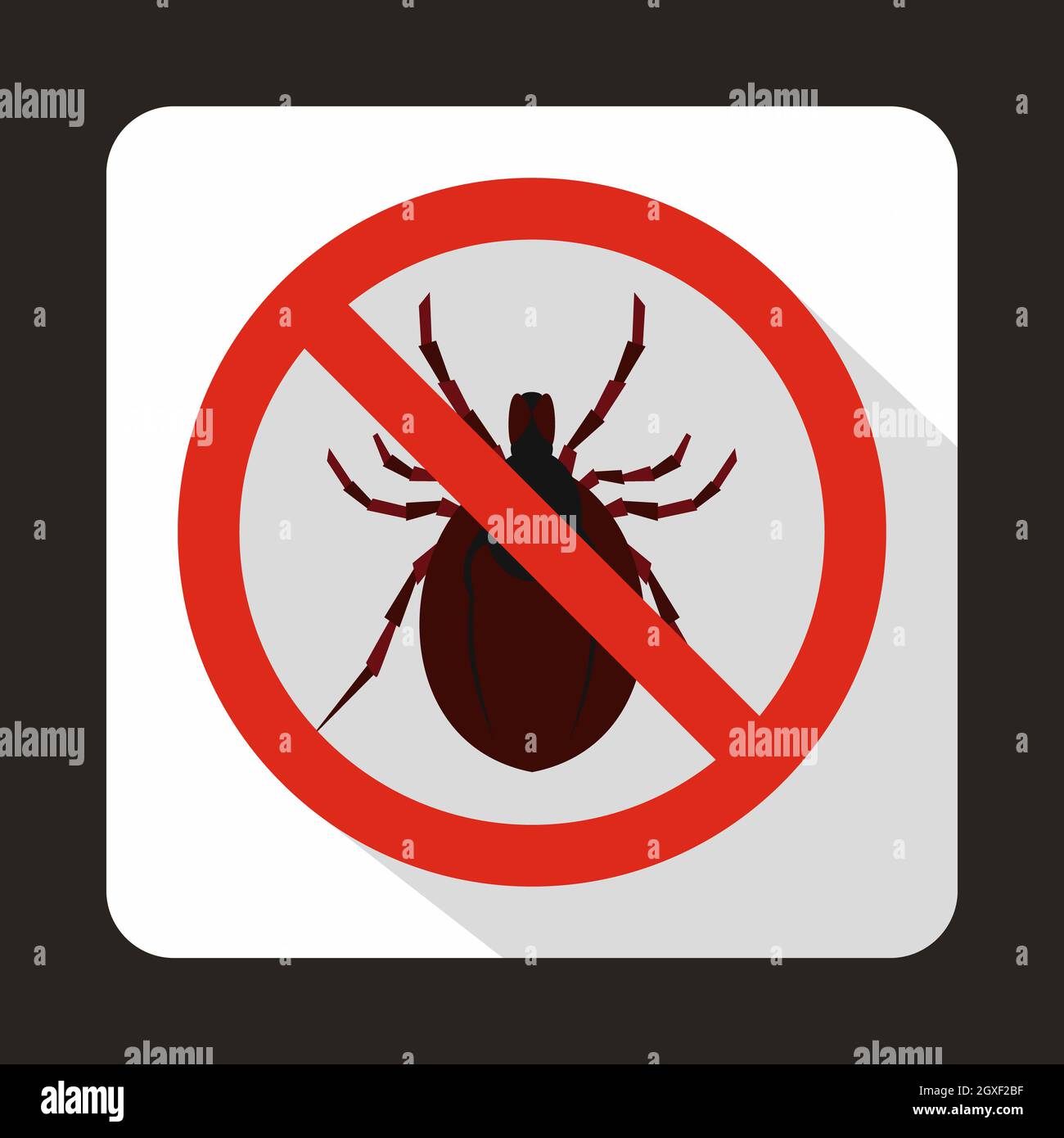 No bug sign icon in flat style on a white background Stock Photo - Alamy