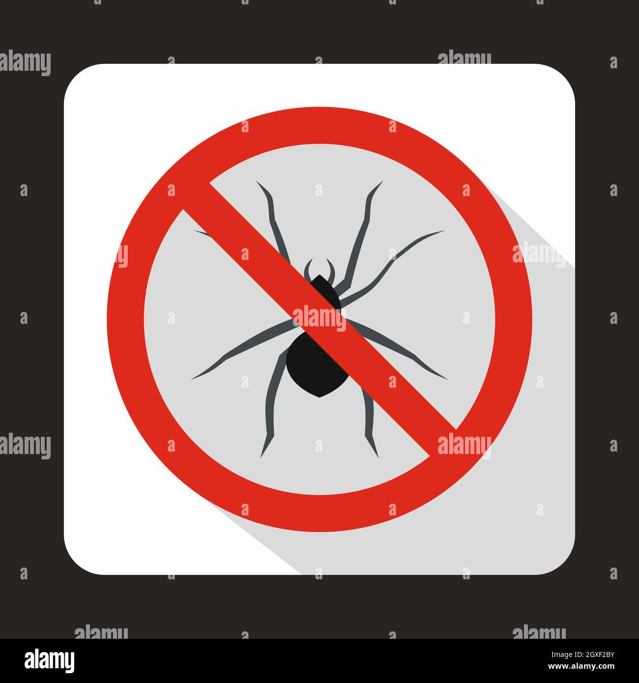 No spider sign icon in flat style on a white background Stock Photo - Alamy