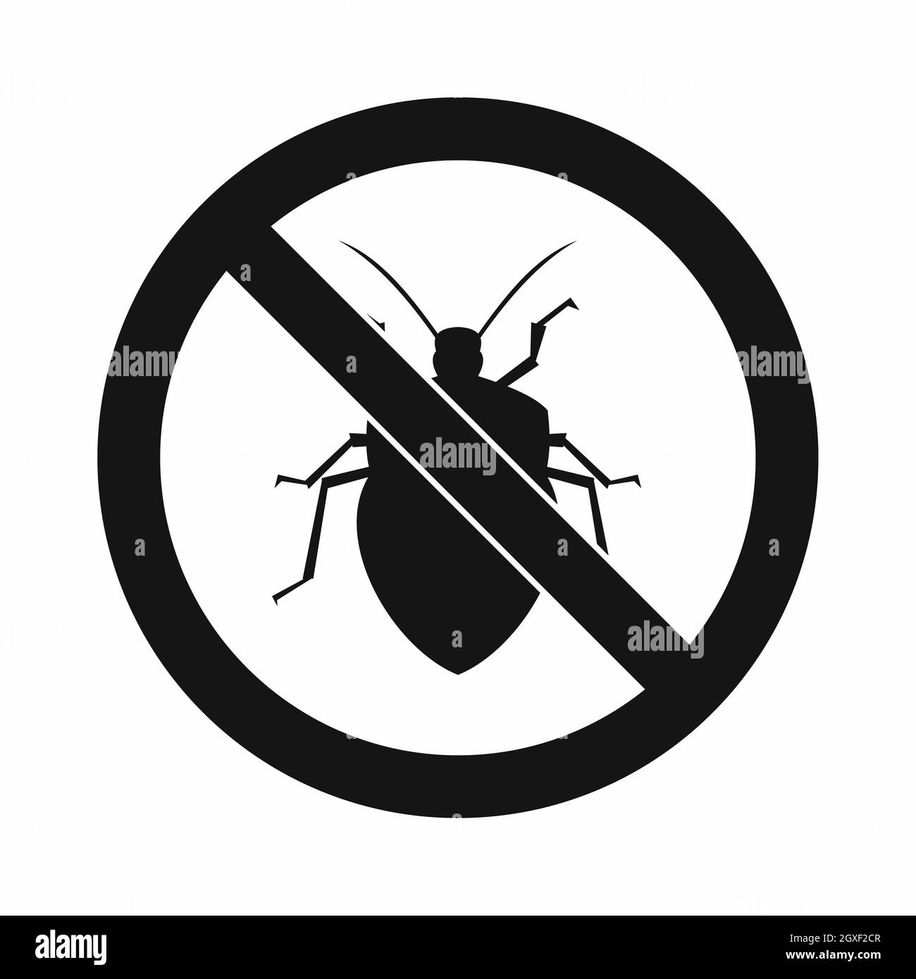 No bug sign icon in simple style isolated on white background Stock ...