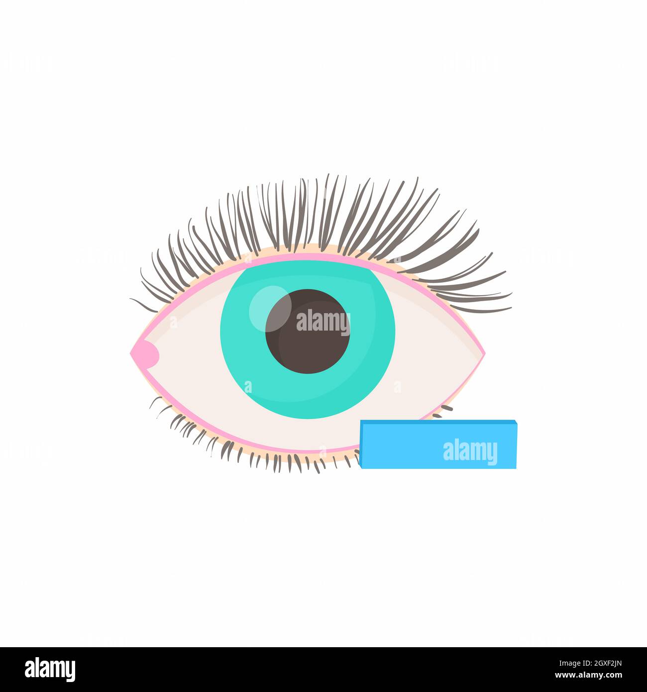 Myopia eyesight disorder icon in cartoon style on a white background ...