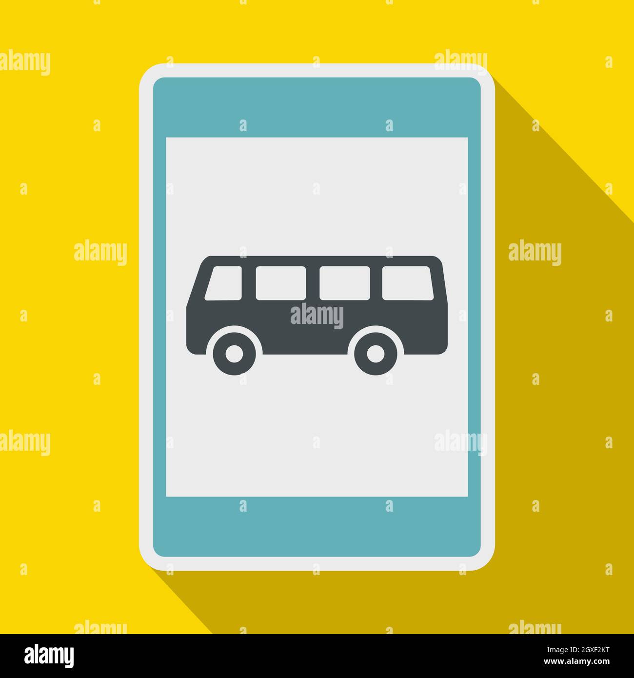 Bus stop sign icon in flat style on a yellow background Stock Photo - Alamy