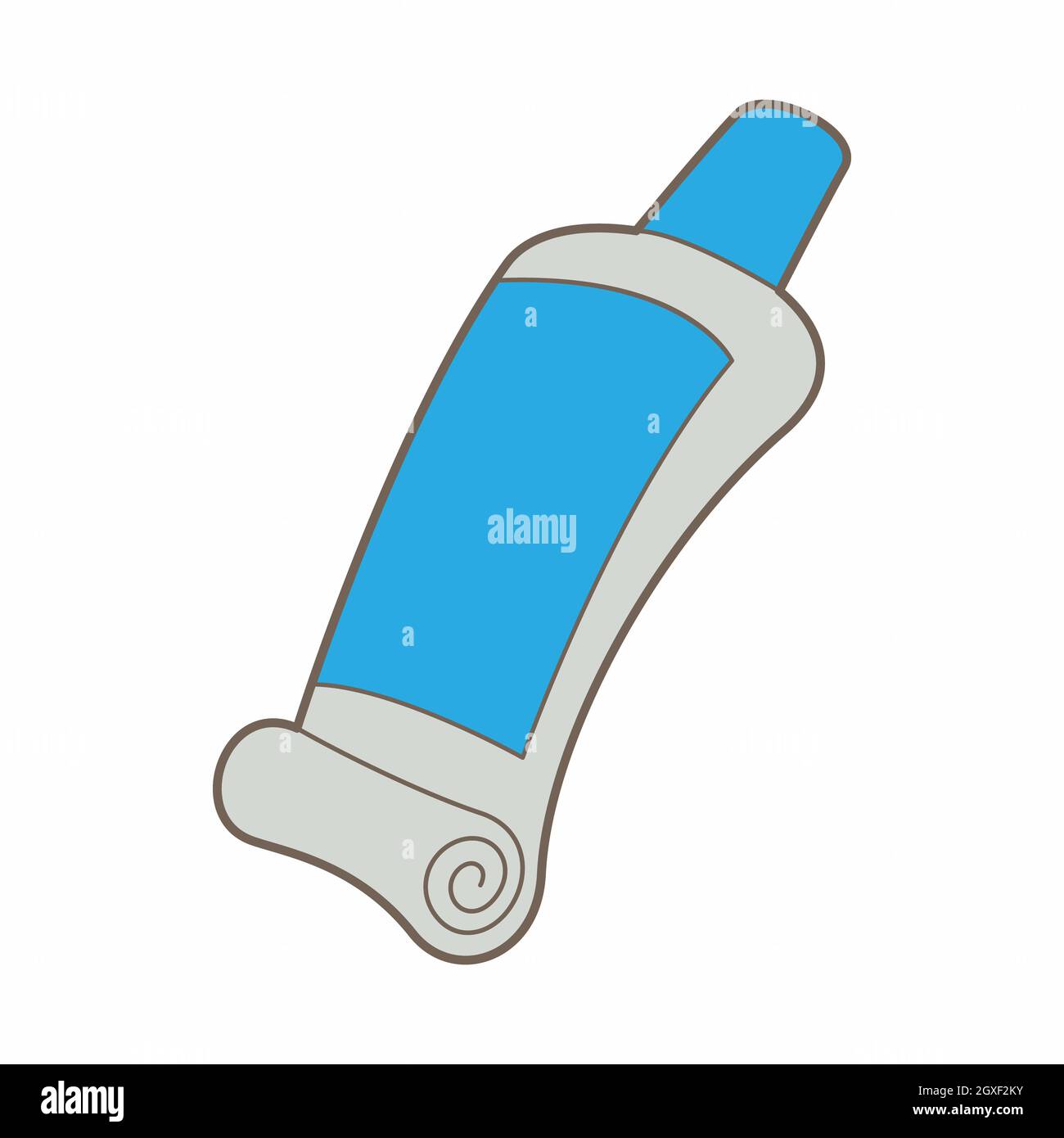 Tube of blue paint icon in cartoon style on a white background Stock ...