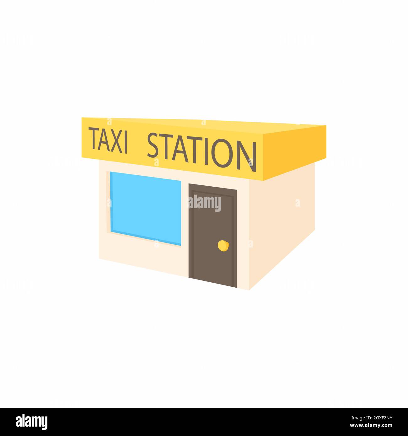Taxi station icon in cartoon style on a white background Stock Photo ...