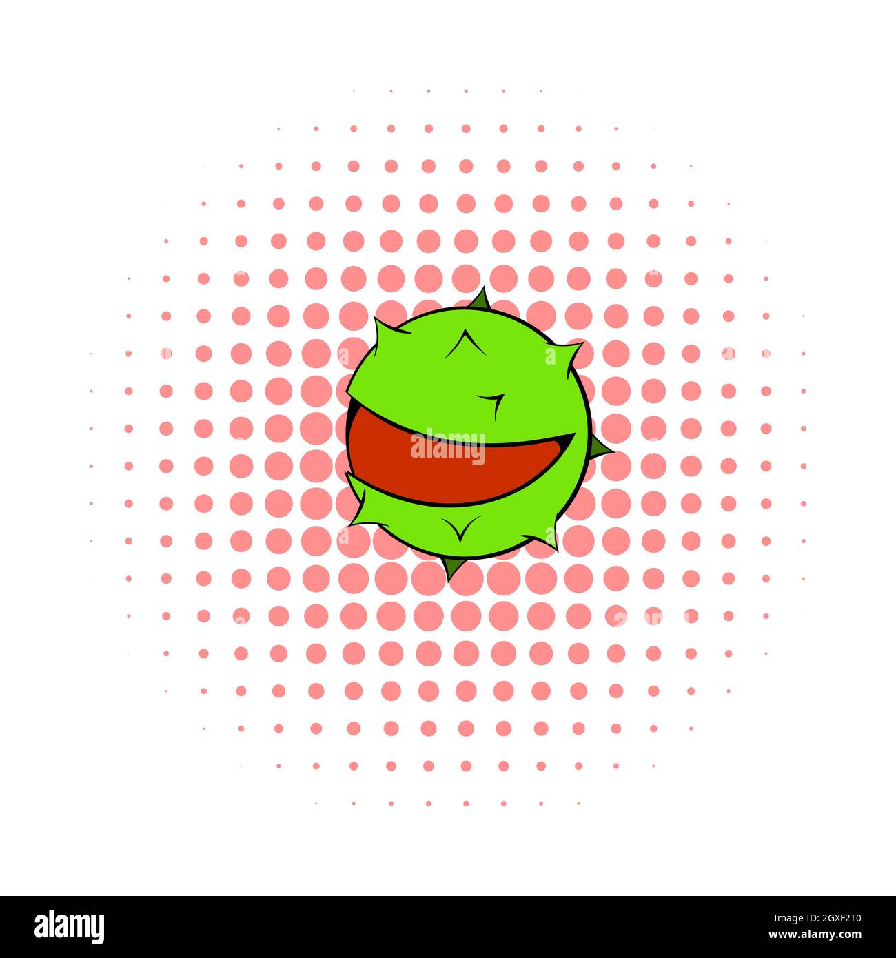 Chestnut icon in pop-art style on dotted background. Autumn and tree ...