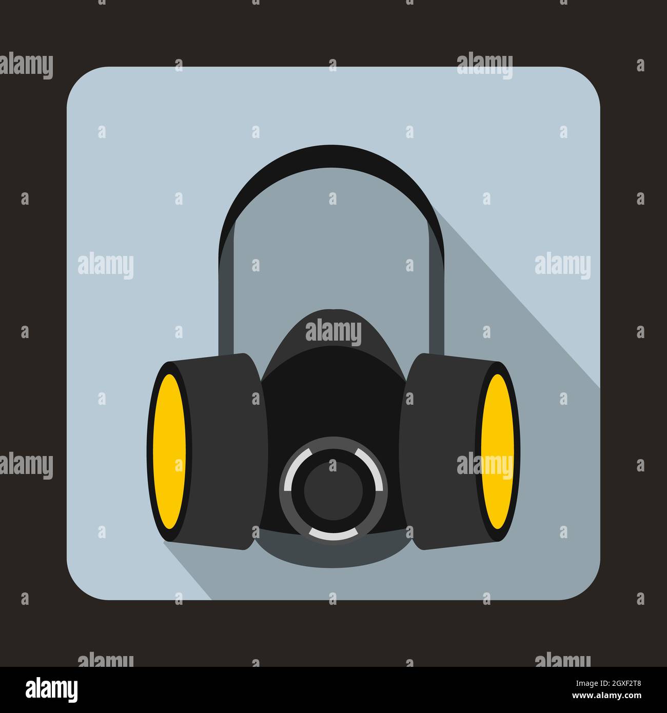 Respirator icon in flat style on a light blue background Stock Photo ...