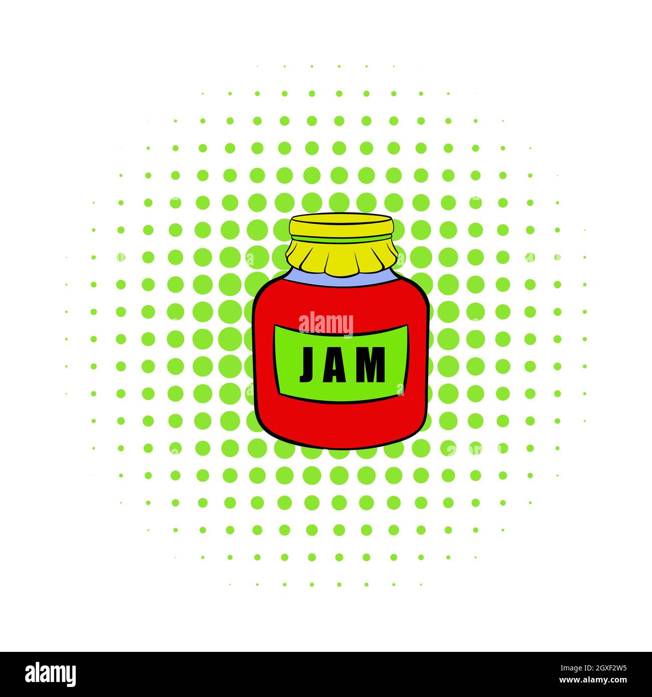 Jam icon in pop-art style on dotted background. Food symbol Stock Photo ...