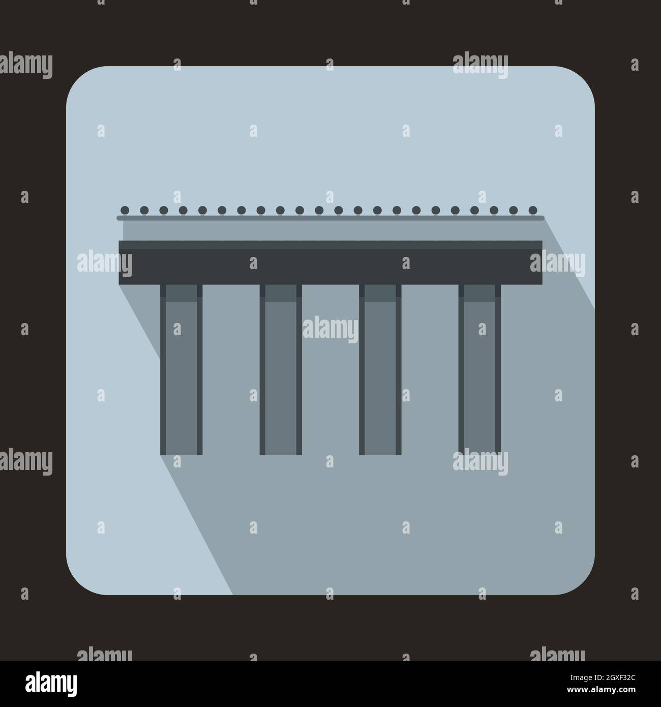 Steel bridge icon in flat style with long shadow. Construction and ...