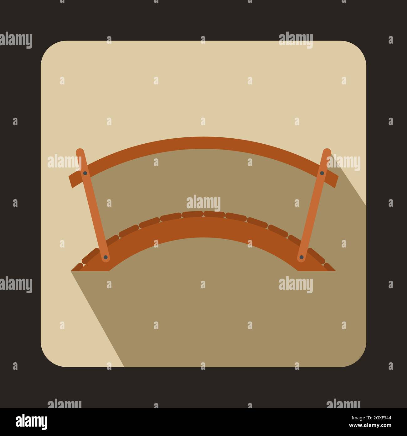 Wooden bridge icon in flat style with long shadow. Construction and ...