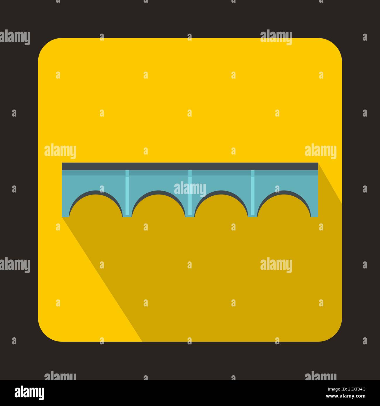 Direct bridge icon in flat style with long shadow. Construction and ...