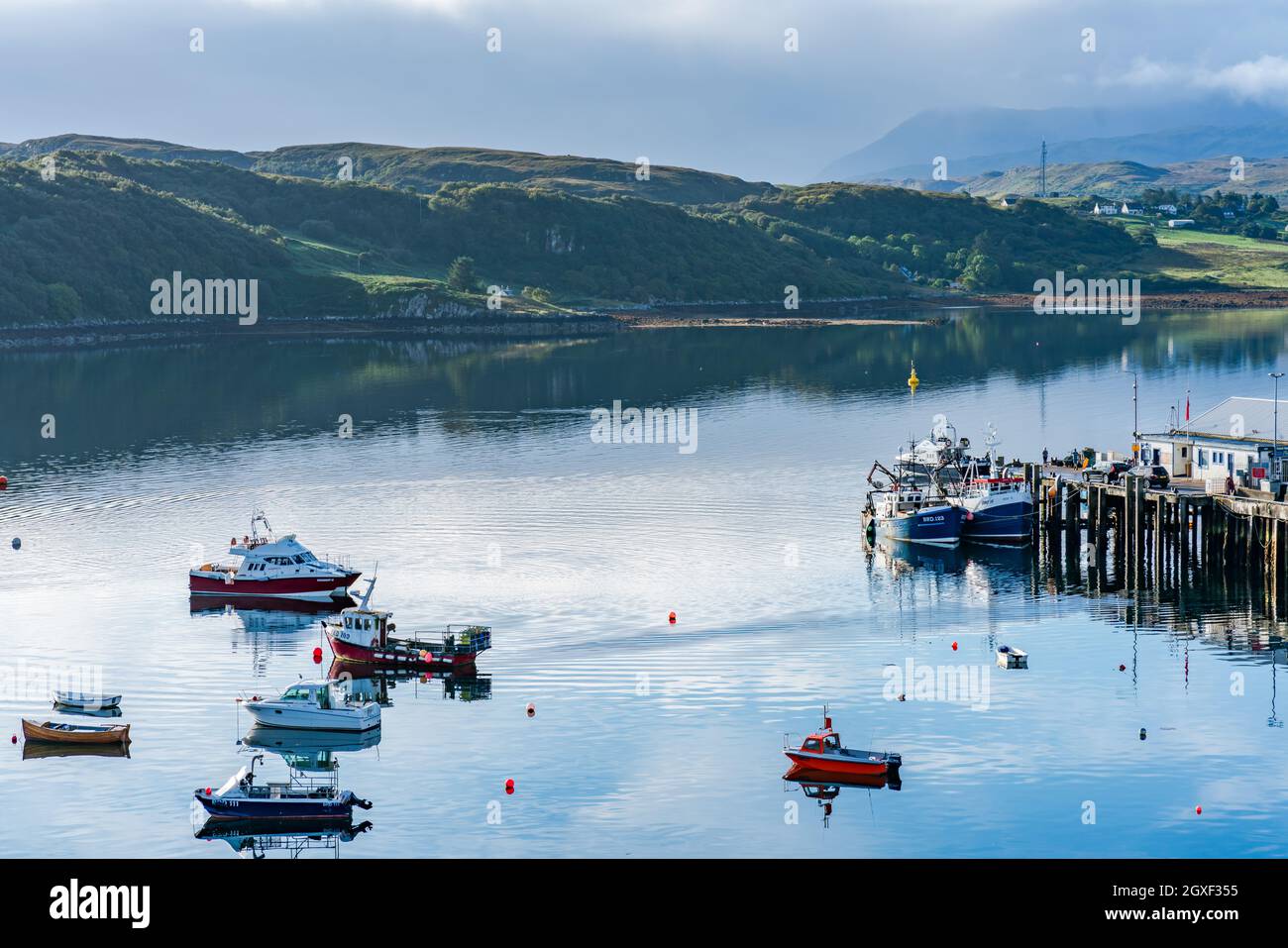 PORTREE, ISLE OF SKY, SCOTLAND - SEPTEMBER 16, 2021: View of Portree ... PORTREE, ISLE OF SKY, SCOTLAND - SEPTEMBER 16, 2021: View of Portree ...