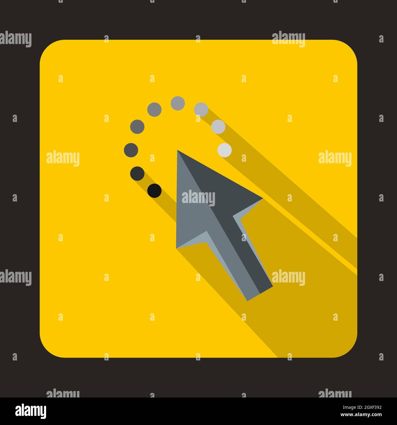 Cursor arrow waiting icon in flat style with long shadow. Computer and ...