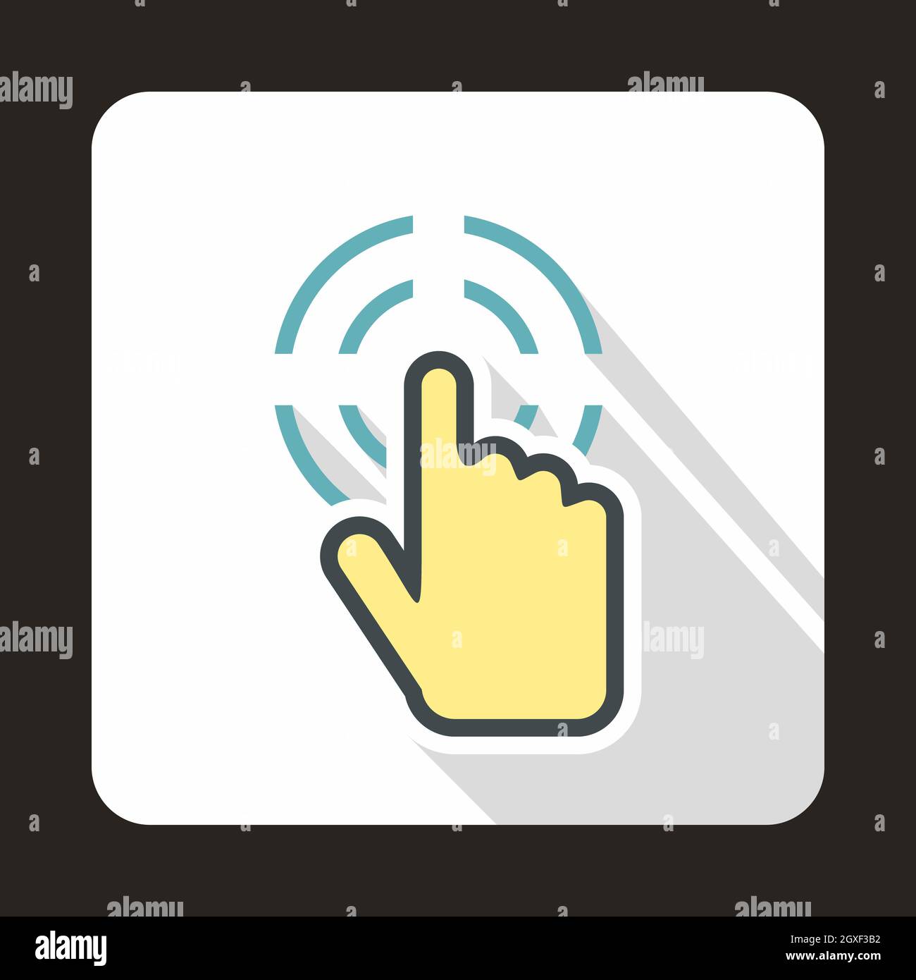Mouse cursor selection icon in flat style with long shadow. Computer ...