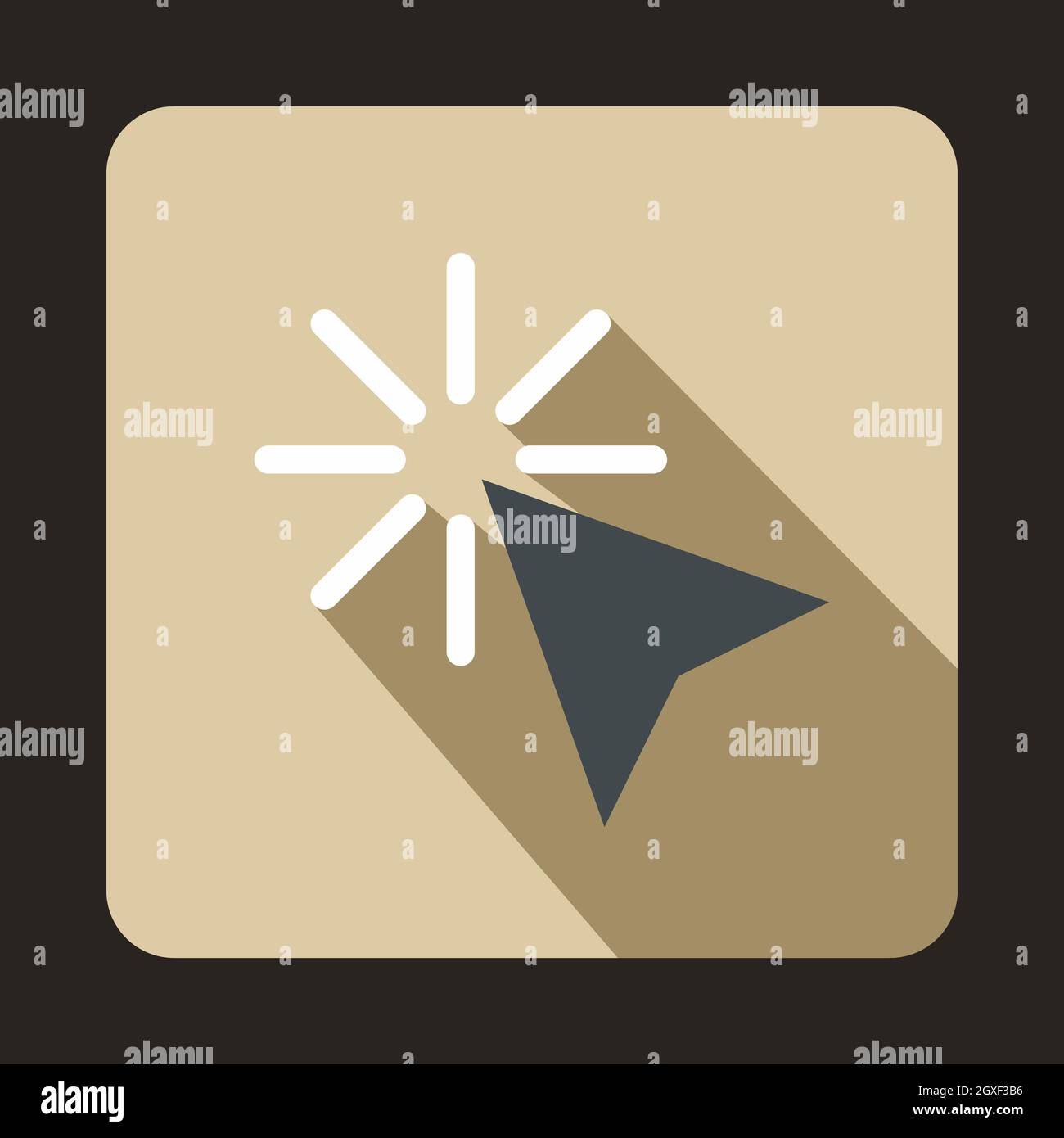 Cursor arrow selection icon in flat style with long shadow. Computer ...