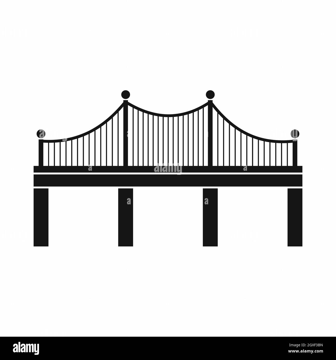 Bridge icon in simple style isolated on white background Stock Photo ...
