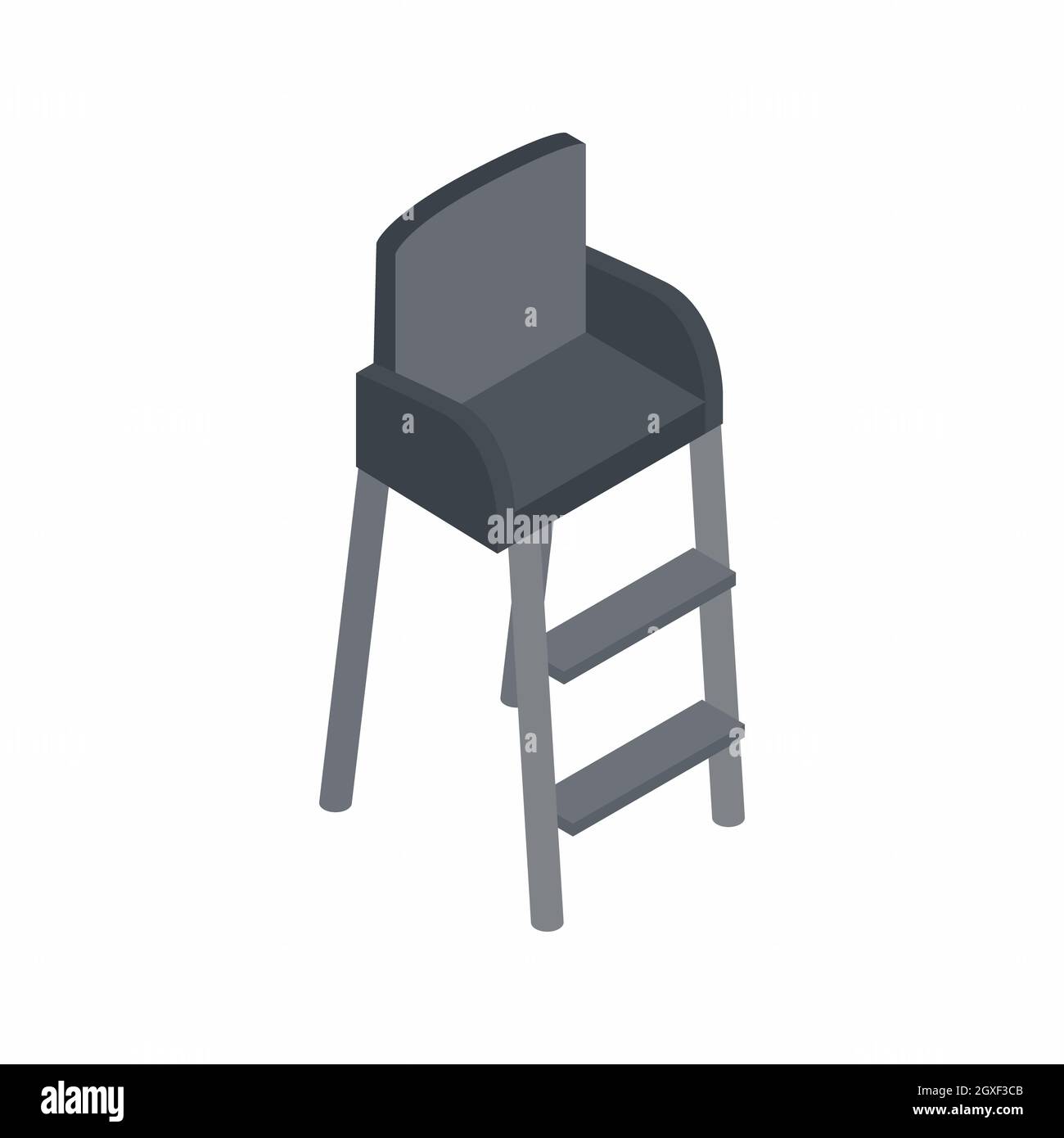 Tennis referee chair icon in isometric 3d style on a white background ...