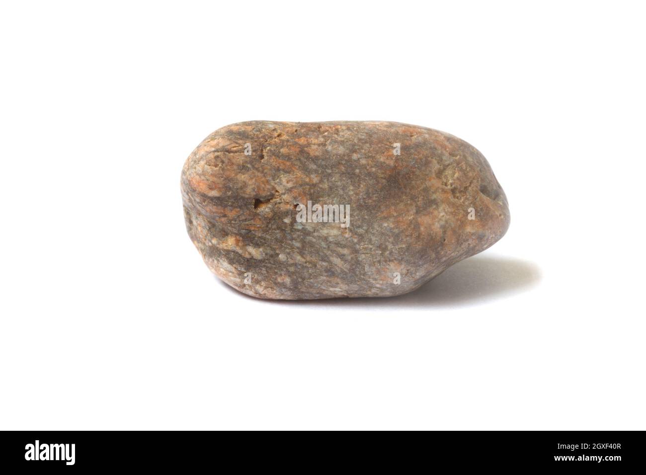 natural stone with shadow isolated on white background. sea pebbles ...