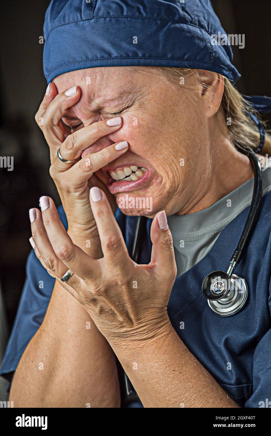 Woman hysterical crying hi-res stock photography and images - Alamy