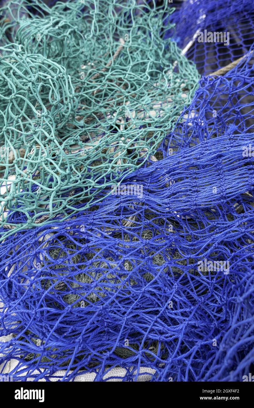 Detail of old nets for fishing in a traditional way Stock Photo - Alamy