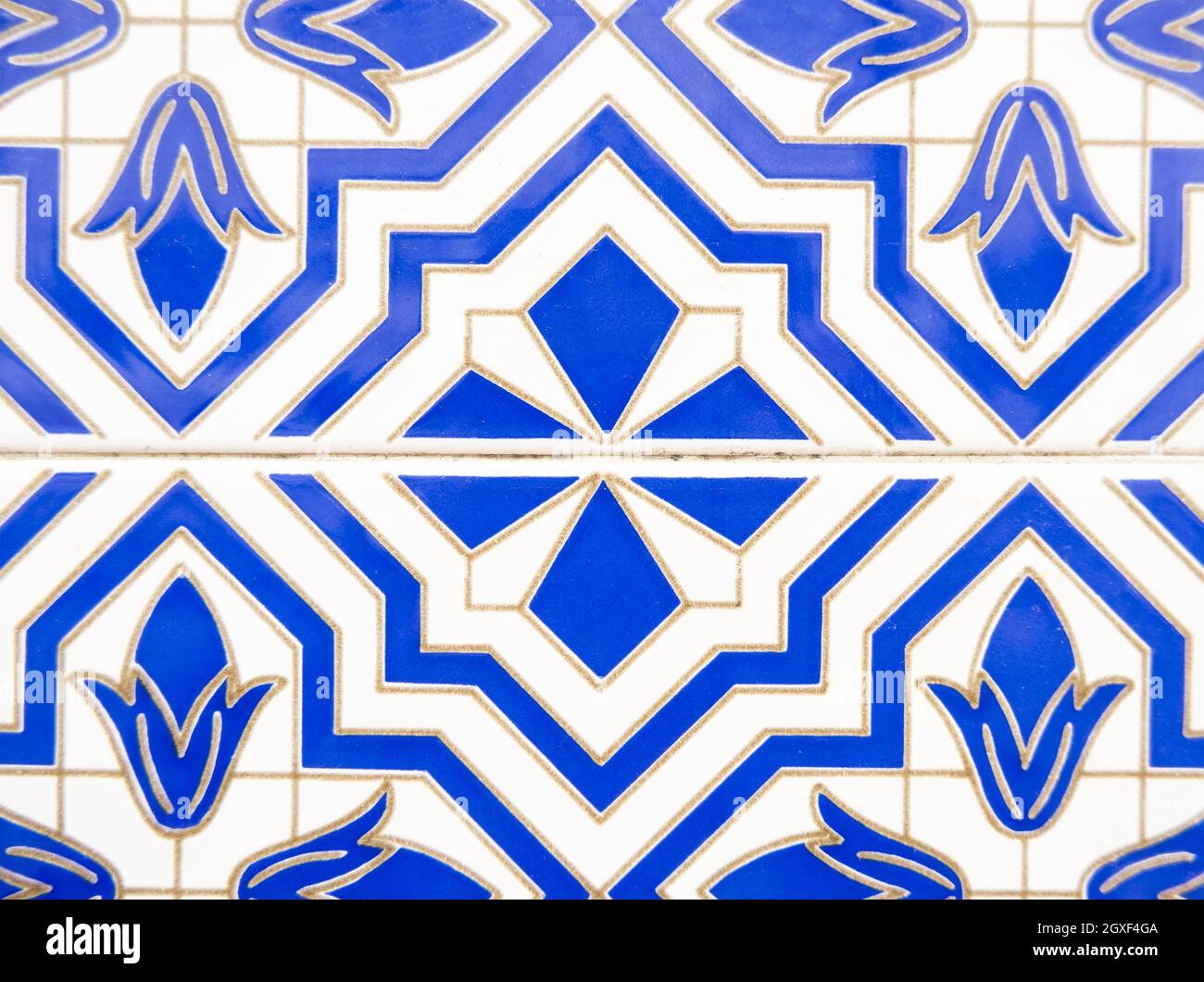 Detail of ceramic decoration on a facade, traditional Portuguese art ...