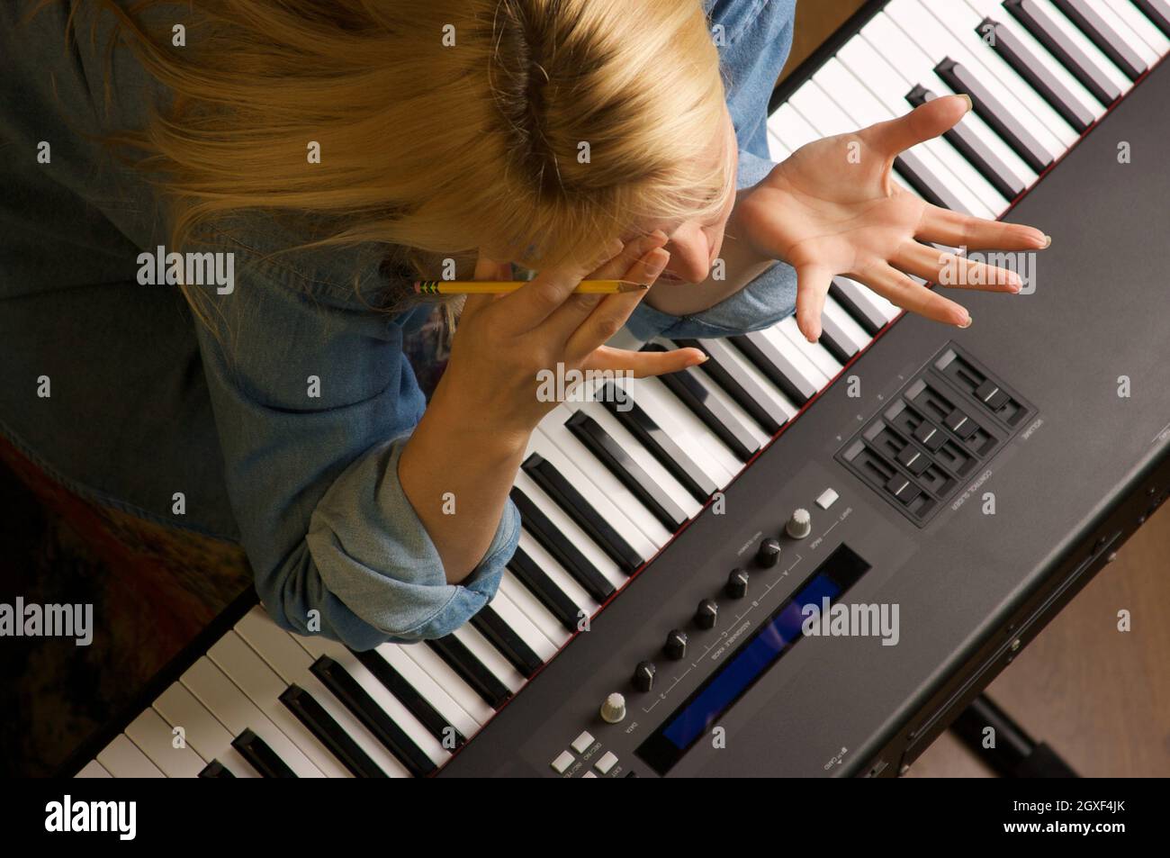 Woman Shows Signs of Creative Frustration Stock Photo - Alamy