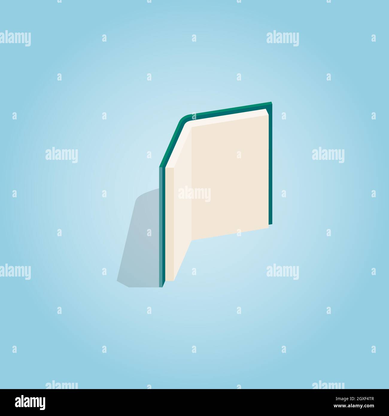 Open book stands upright icon in isometric 3d style on blue background ...