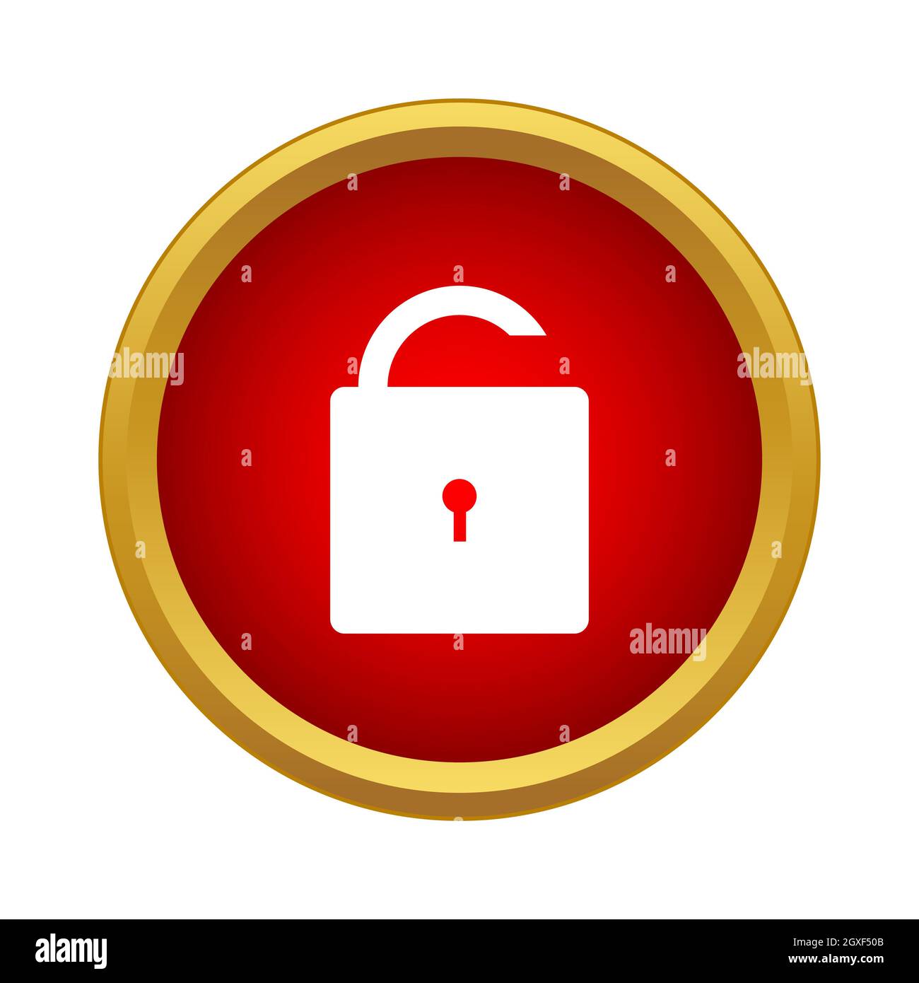 Open lock icon in simple style siolated on white background Stock Photo ...