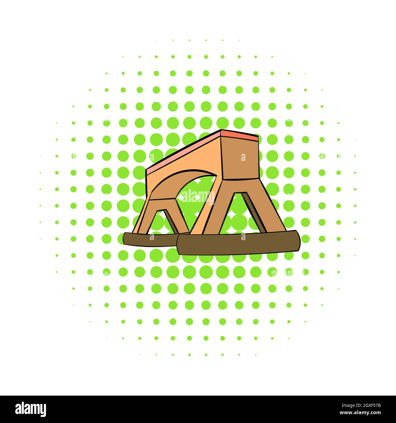 Wooden bridge icon in comics style on a white background Stock Photo ...